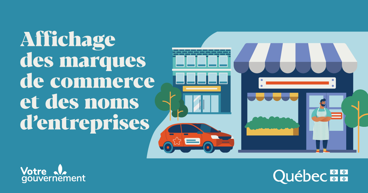 Entreprises : affichage des marques de commerce et des noms d’entreprises